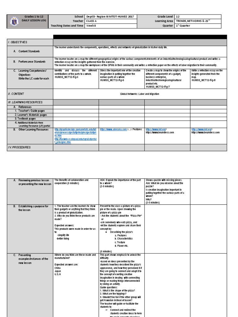 DLP TRENDS Week 8 - Global Networks Labor and Migration | PDF | Question | Teachers