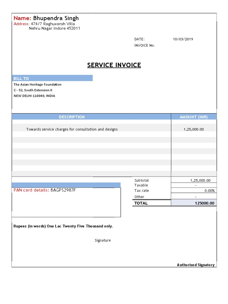 Service Invoice - 2 | PDF