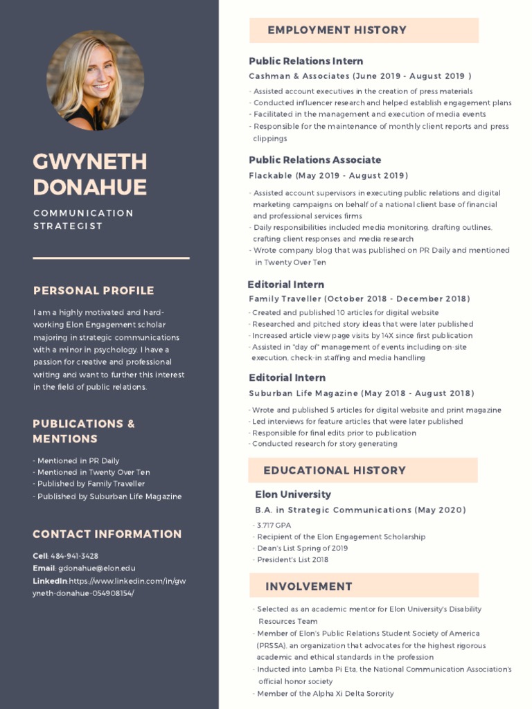 Gwyneth Donahue Final Resume | PDF | Public Relations | Mass Media