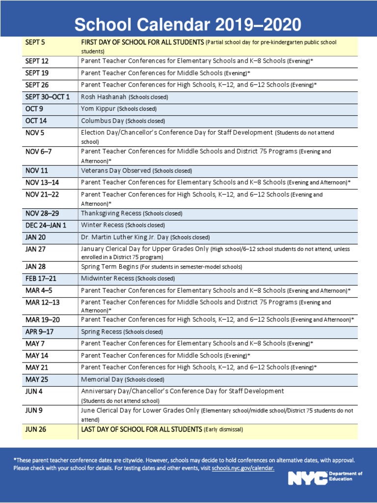 School Calendar 2019 2020 | PDF | Wellness