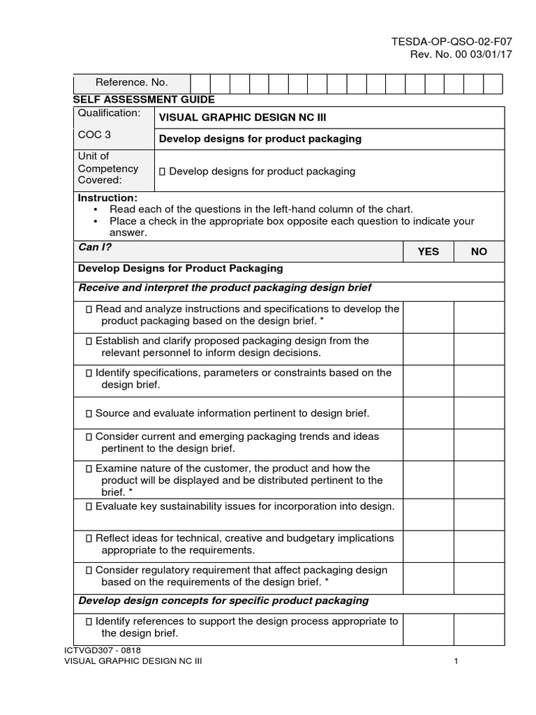 Visual Graphics Design NC III - COC 3 - SAG | PDF | Packaging And ...