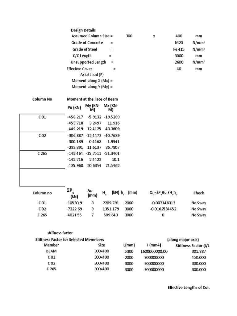 Column Design of 300x400 | PDF | Beam (Structure) | Solid Mechanics