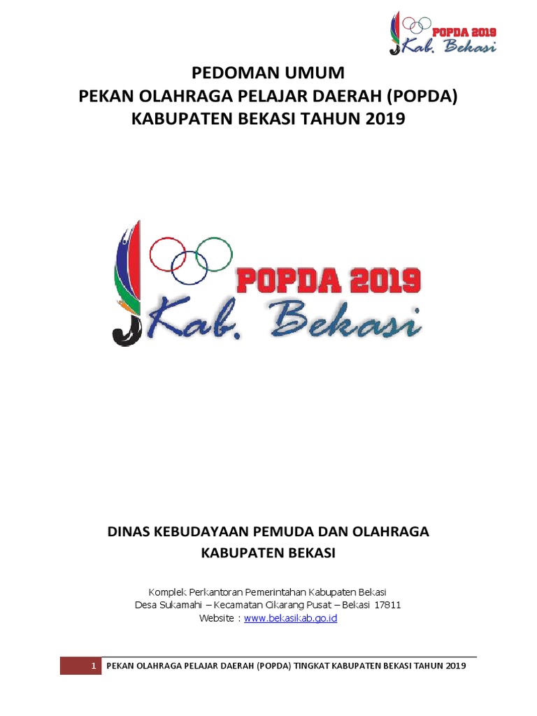 Pedoman POPDA Kabupaten Bekasi 2019 | PDF