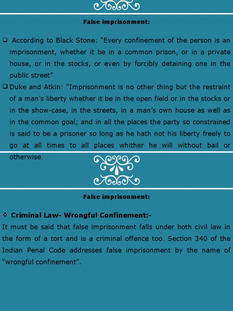False Imprisonment | PDF | Arrest | Damages