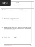 PRACTICE TEST Year 7 Maths Progress Test 2 | PDF | Area | Elementary ...