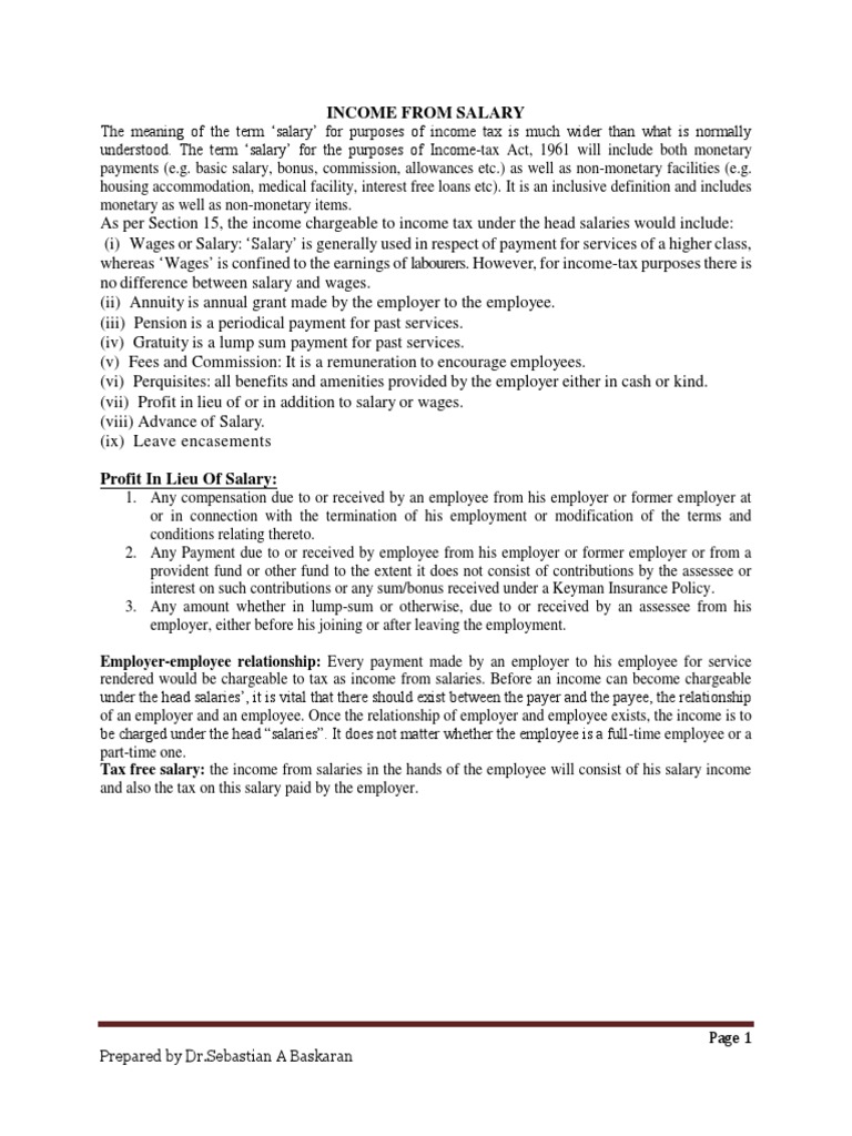 Income Tax on Salary: Key Insights | PDF | Employee Benefits | Salary