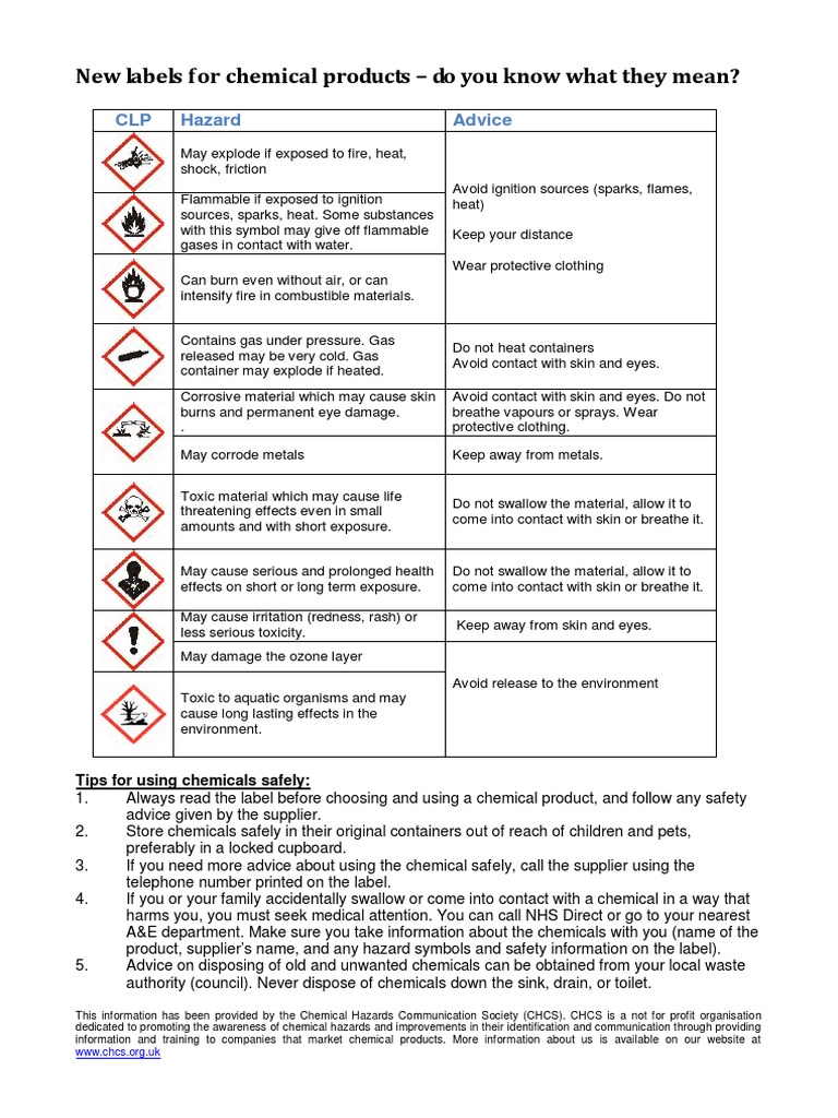 New Labels For Chemical Products - Do You Know What They Mean? | PDF ...