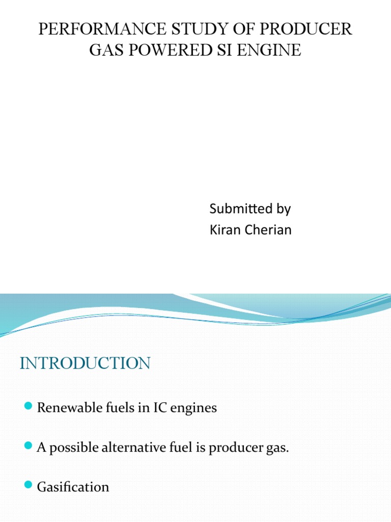Performance Analysis of An Engine Using Producer Gas | PDF ...