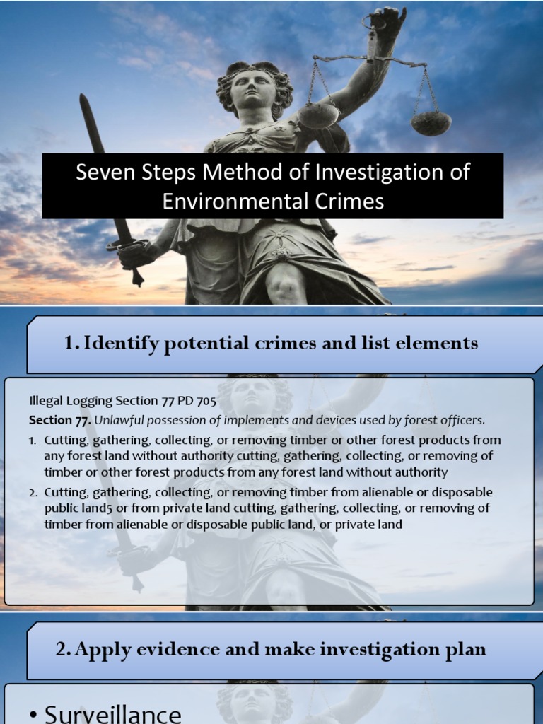 Seven Steps Method of Investigation of Environmental Crimes | PDF