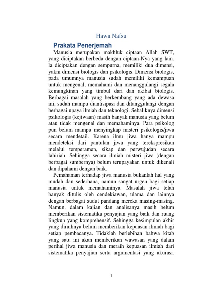 Hawa Nafsu PDF | PDF | Filsafat