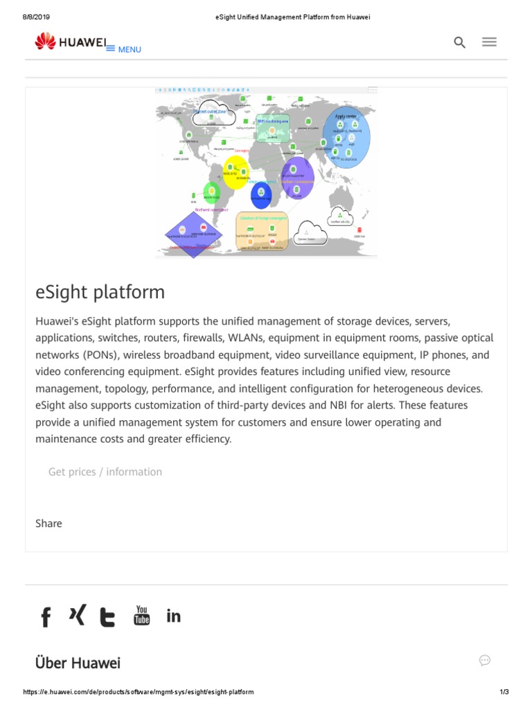 Huawei's ESight Platform | PDF | Computer Network | Electronics