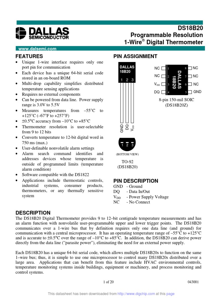 Sensor de Temperatura ds18b20 | PDF | Read Only Memory | Bit