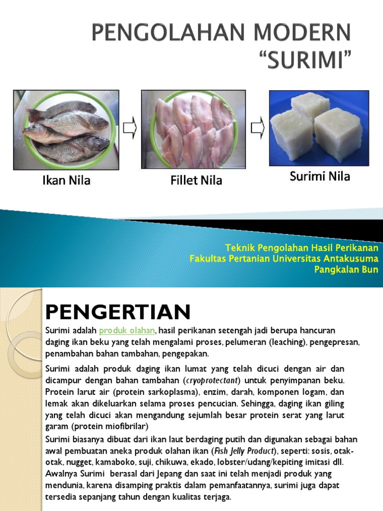 Proses dan Pengolahan Surimi Ikan | PDF | Sains & Matematika
