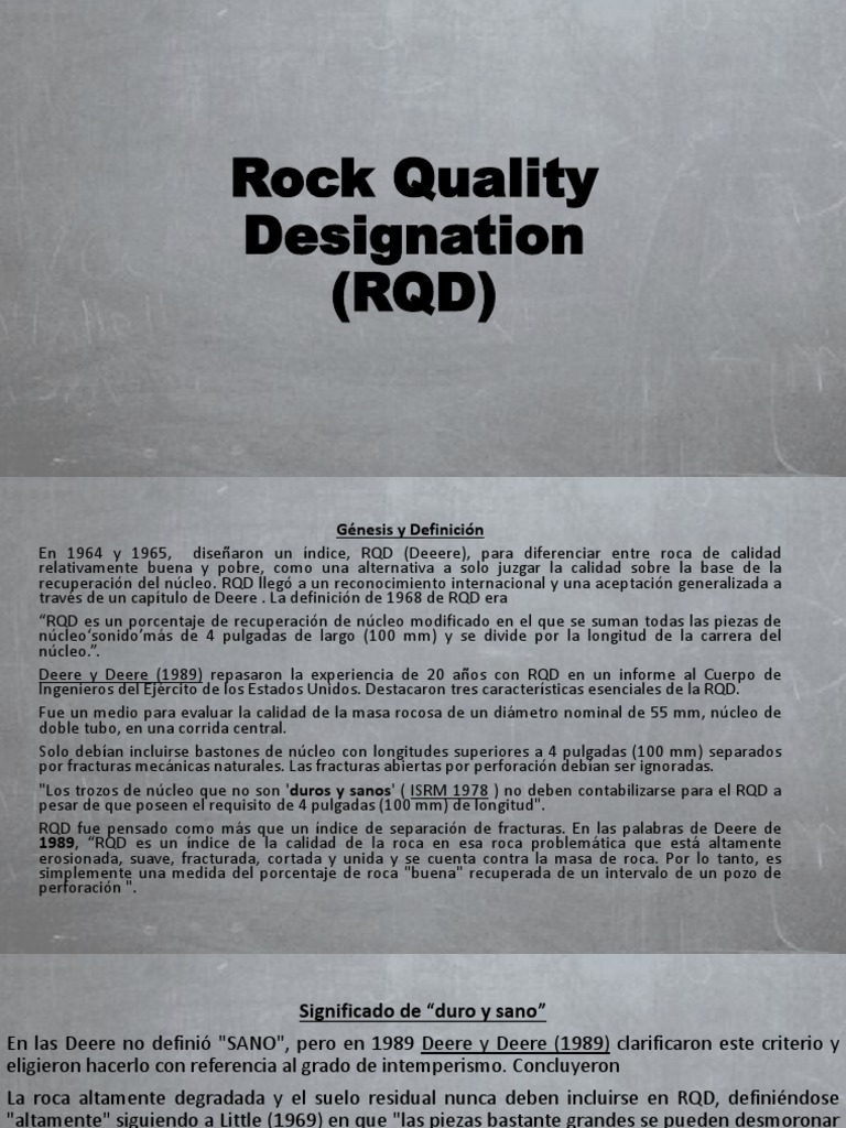 Rock Quality Designation | PDF | Naturaleza | Ciencias fisicas