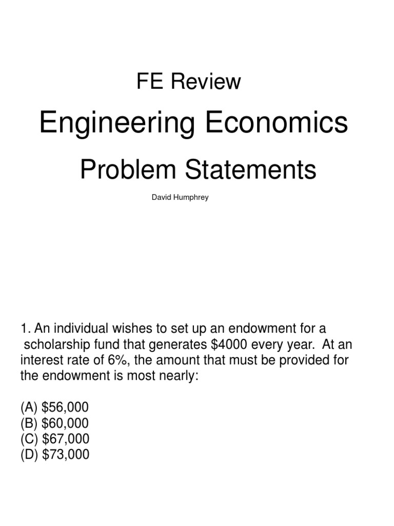Engineering Economics | PDF | Interest | Depreciation