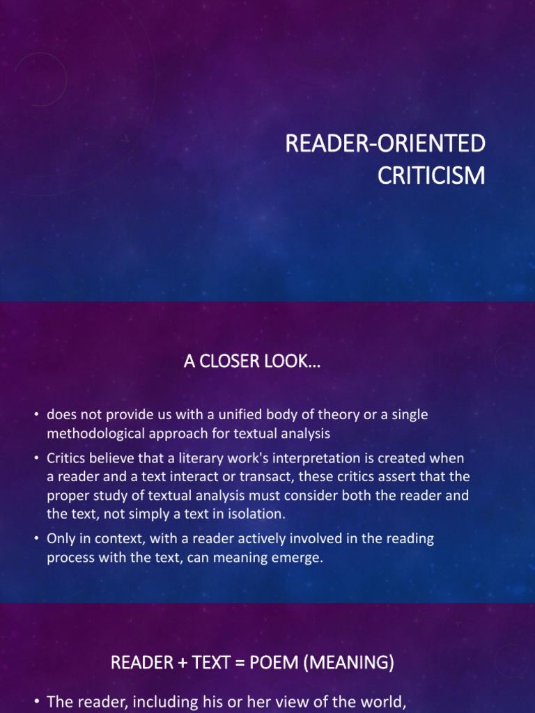 Reader-Oriented Criticism | PDF | Narrative | Cognitive Science
