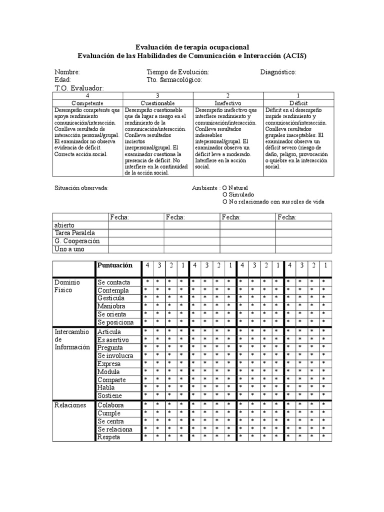 Pauta Ev. Acis | PDF | Sicología | Ciencias del comportamiento