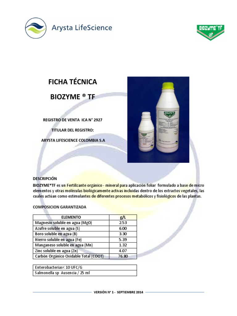 Biozyme | PDF | Fertilizante | Metabolismo