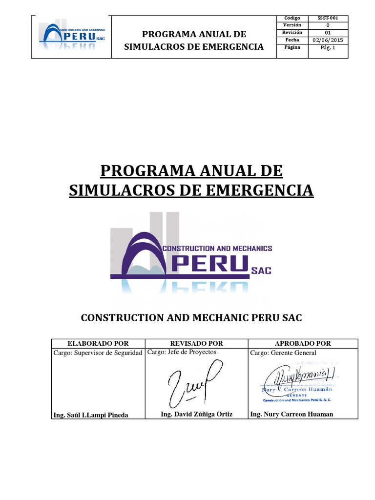 Programa Anual de Simulacros | PDF | Riesgo | Business