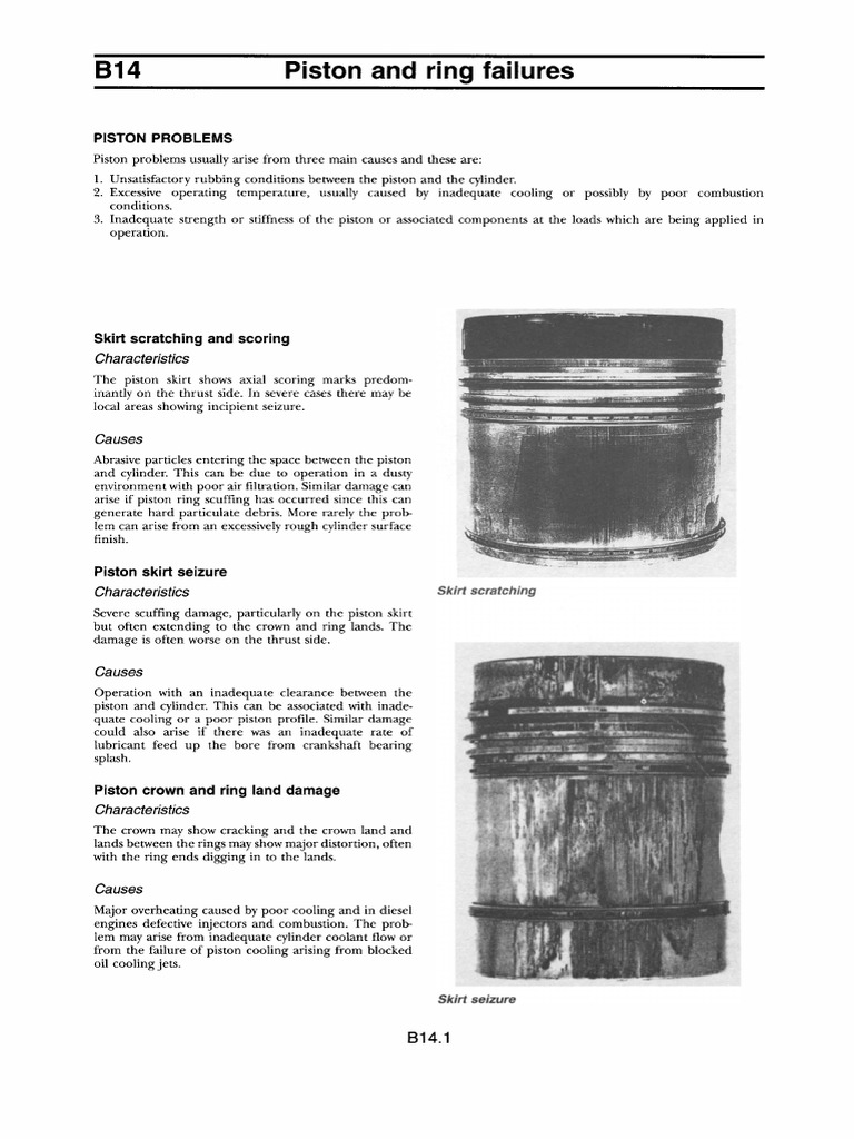 Piston and Ring Failure Analysis | PDF | Piston | Cylinder (Engine)