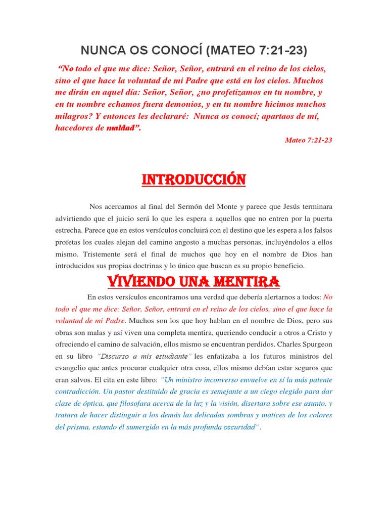 Nunca Os Conocí | PDF | Demonios | Jesús