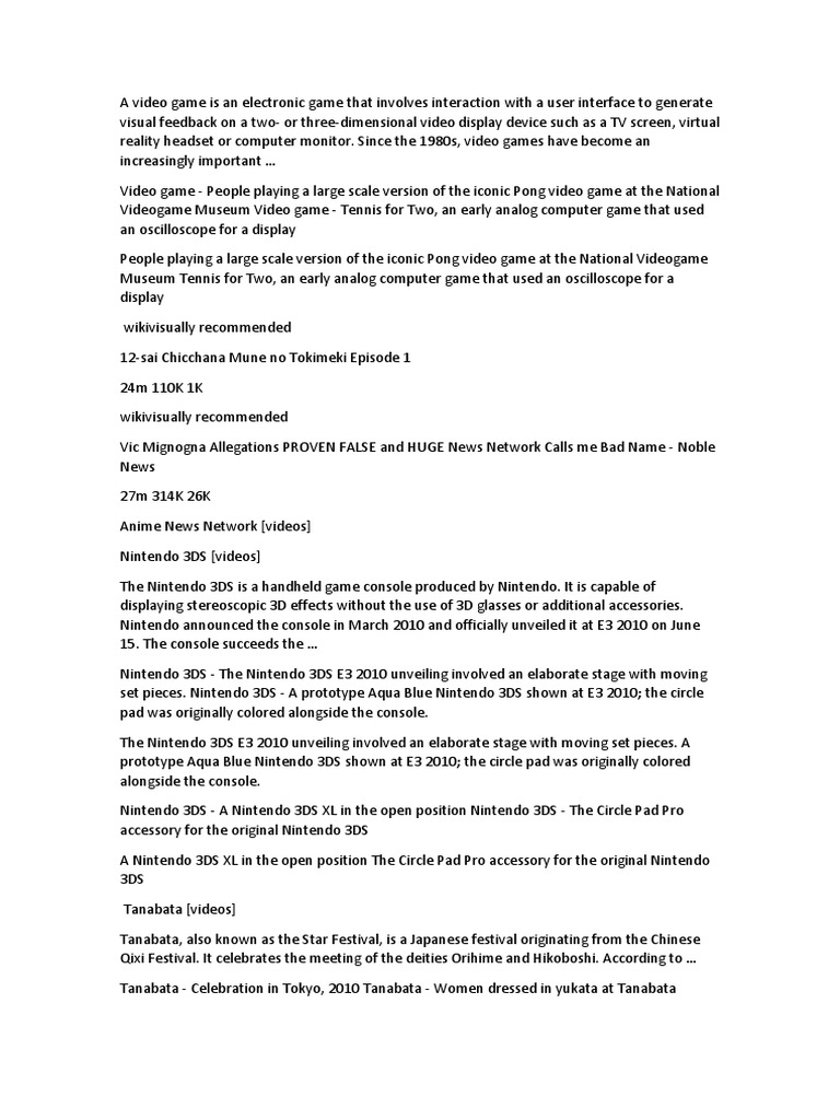 A Video Game Is An Electronic Game That Involves Interaction With A ...