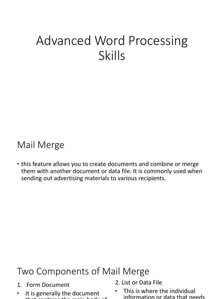 Mastering Advanced Word Processing Skills | PDF | Computer Graphics ...
