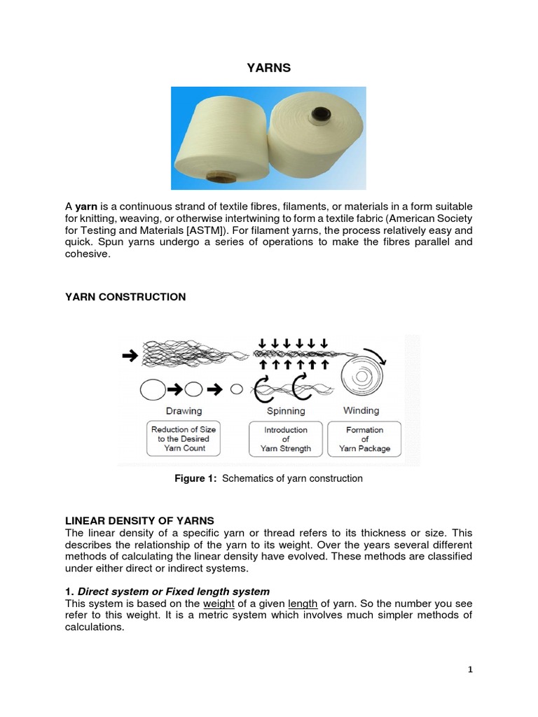 Yarn Notes | PDF | Yarn | Textiles