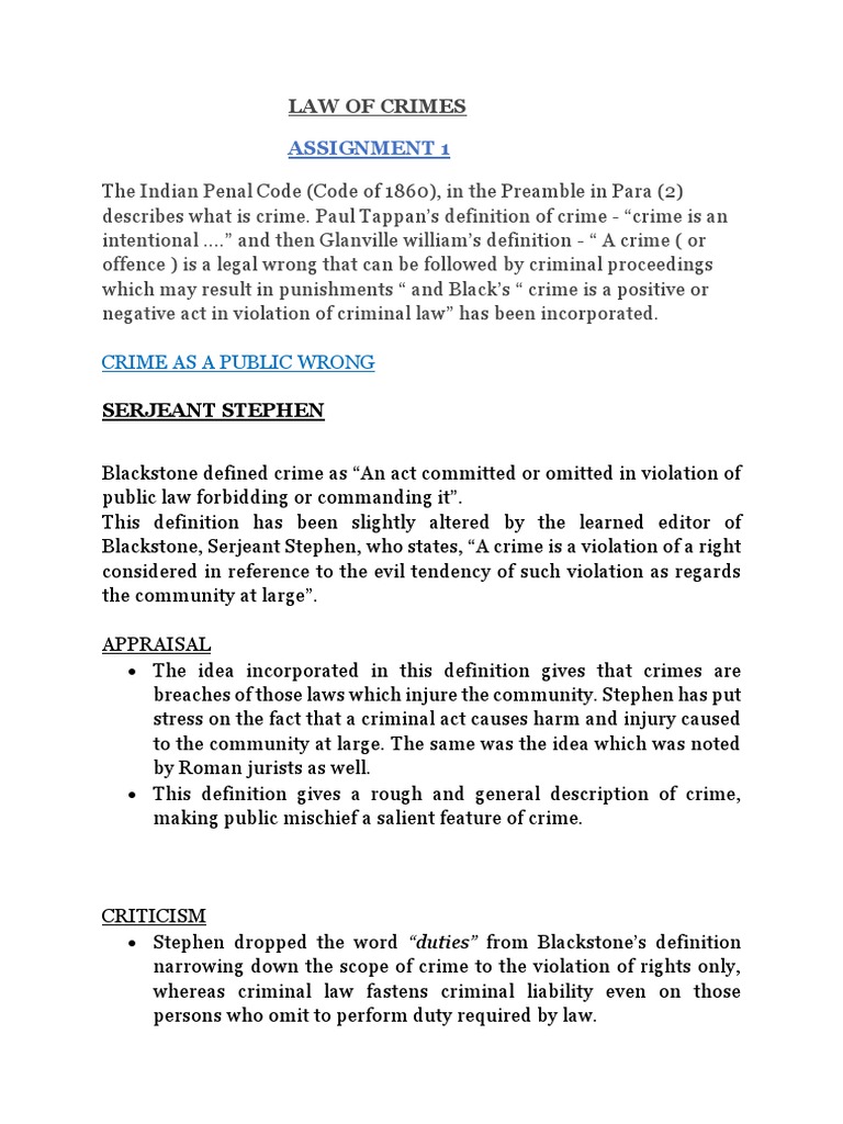 Definition of Crime | PDF | Crime & Violence | Crime Thriller