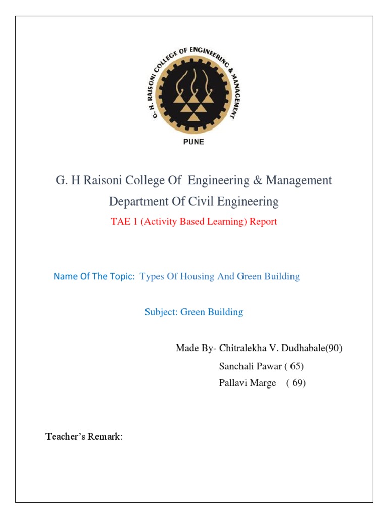 G. H Raisoni College of Engineering & Management Department of Civil ...