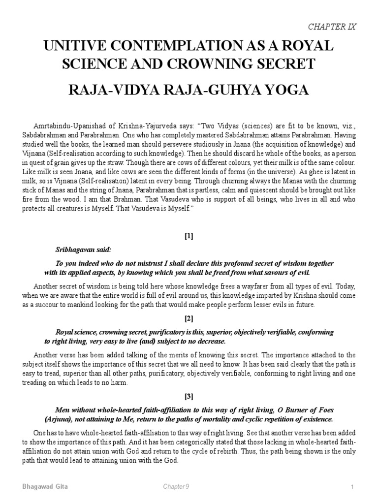 Bhagavad Gita - Chapter 9 | PDF | Bhagavad Gita | Heaven