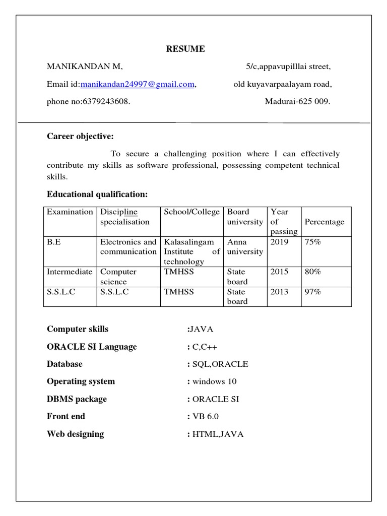 Resume 1 | PDF | Databases | Java (Programming Language)