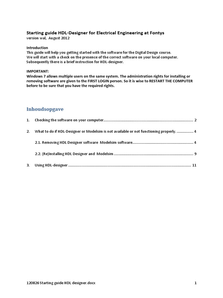 Starting Guide HDL Designer | PDF | Hardware Description Language ...