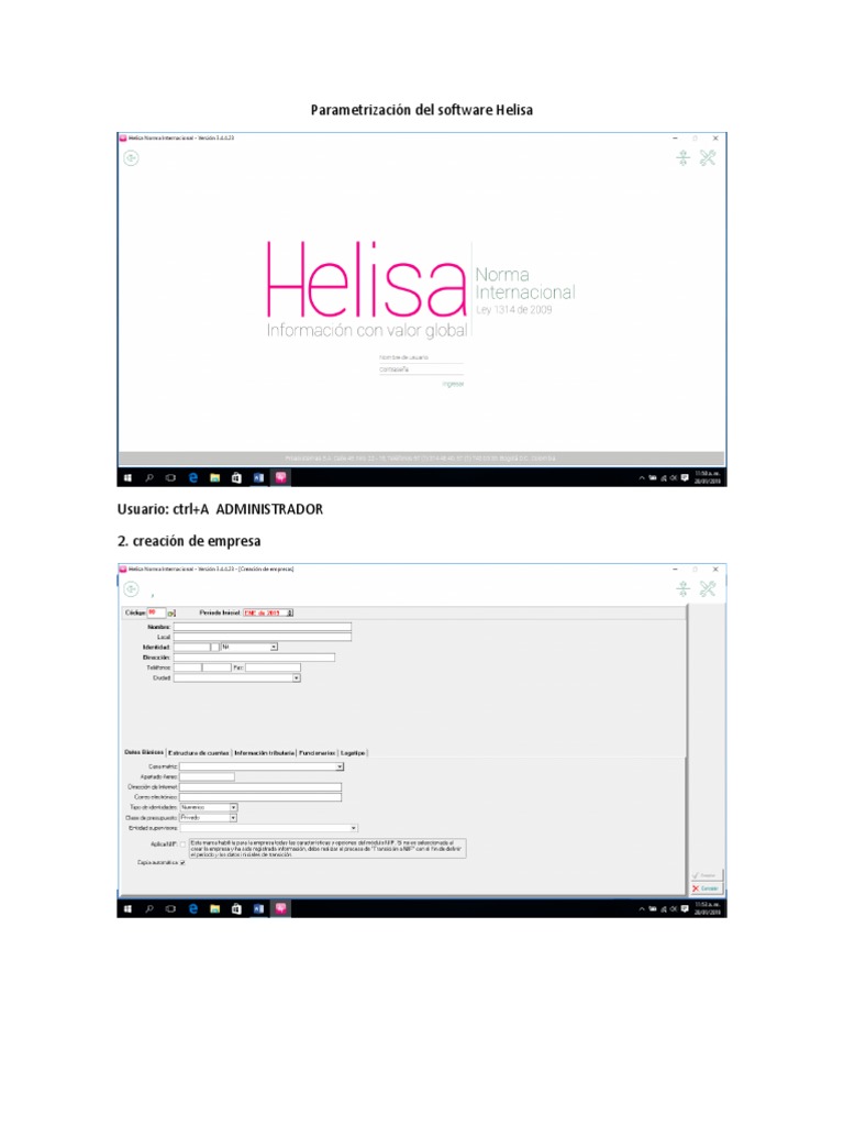 Parametrización Del Software Helisa | PDF | Contabilidad | Informática
