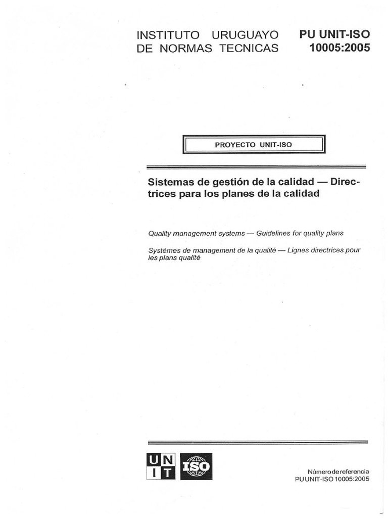 ISO 10005-2005 Directrices Planes de Calidad PDF | PDF