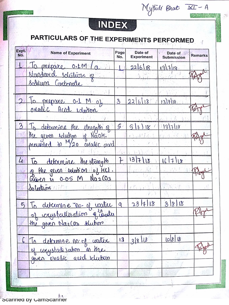 11 Chem Practical Term 1 | PDF