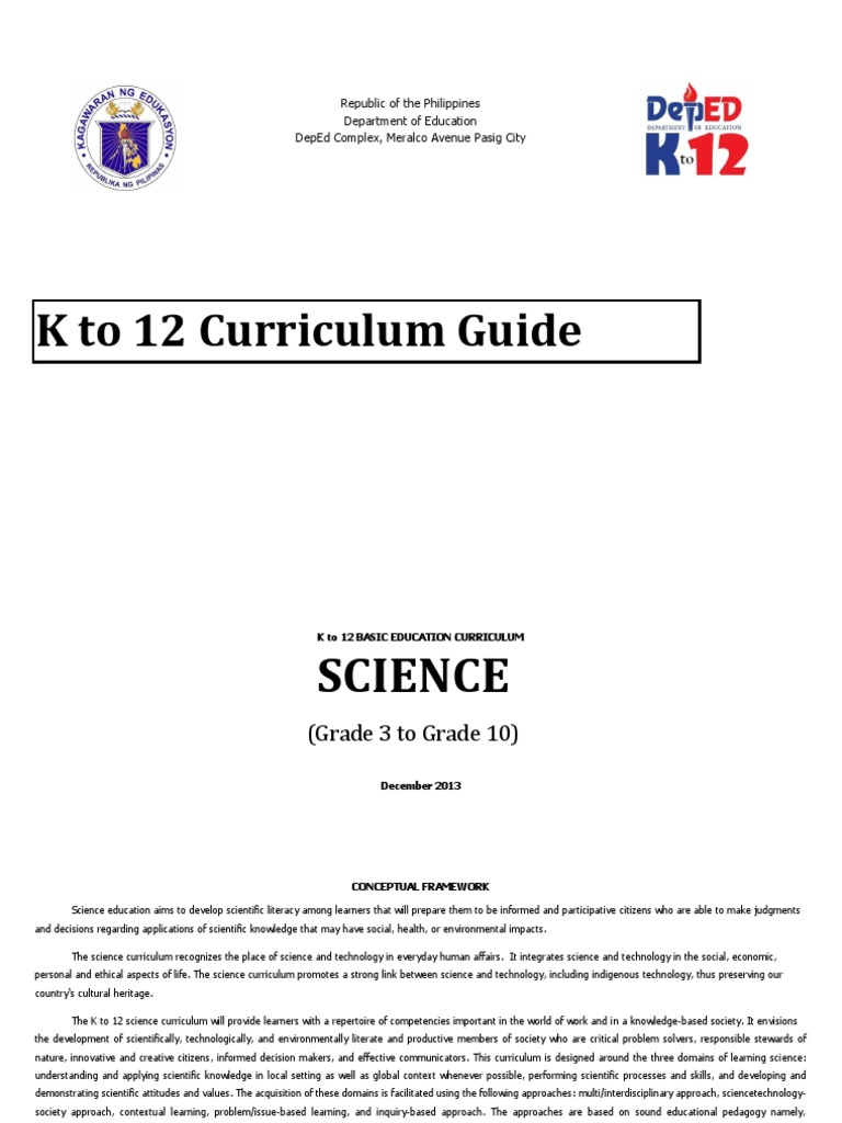 Science Curriculum Guide Grades 3-10 December 2013 | PDF | Chemical ...