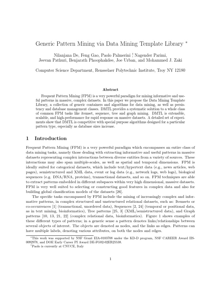 Generic Pattern Mining Pdf Class Computer Programming Databases