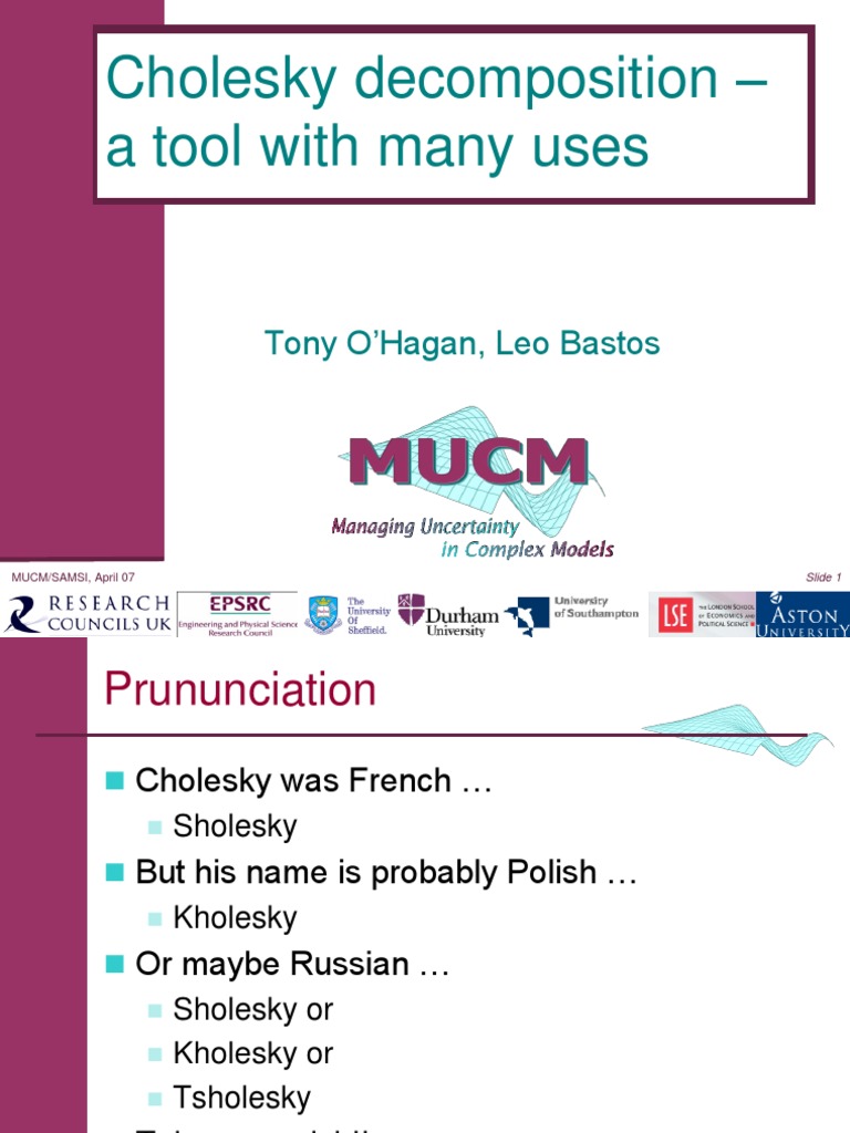 Cholesky Decomposition | PDF | Principal Component Analysis | Matrix ...