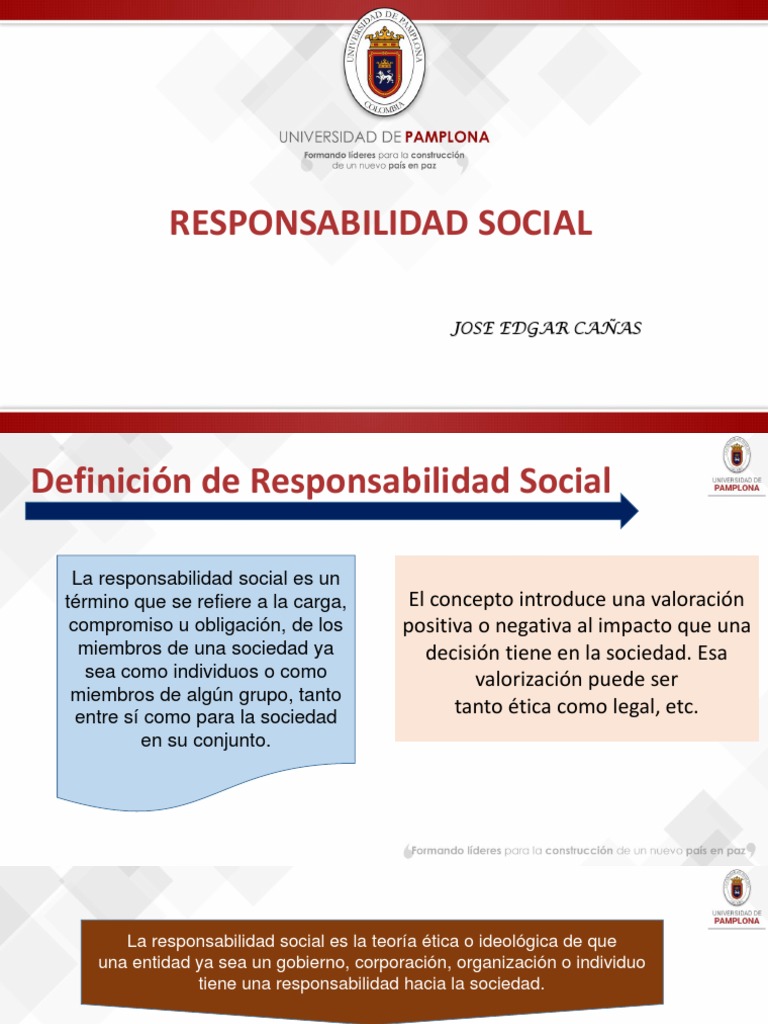 Diapositivas Responsabilidad Social | PDF | Responsabilidad social corporativa | Sociedad