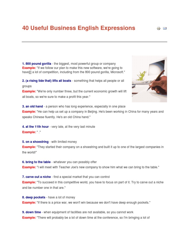 Essential Business English Expressions | PDF | Negotiation | Mediation