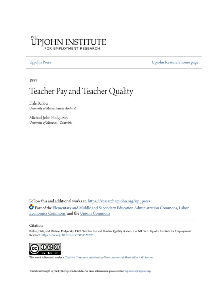 Teacher Pay and Teacher Quality | PDF | Sat | Teachers