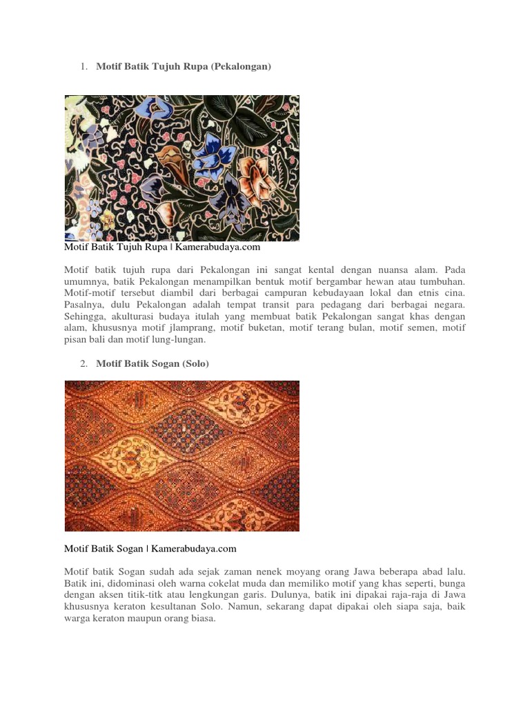 Motif Batik Tujuh Rupa | PDF