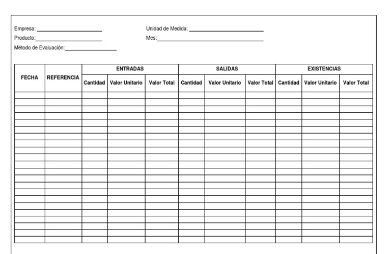 Formatos de Contabilidad de Inventarios de Productos Ueps y Peps | PDF