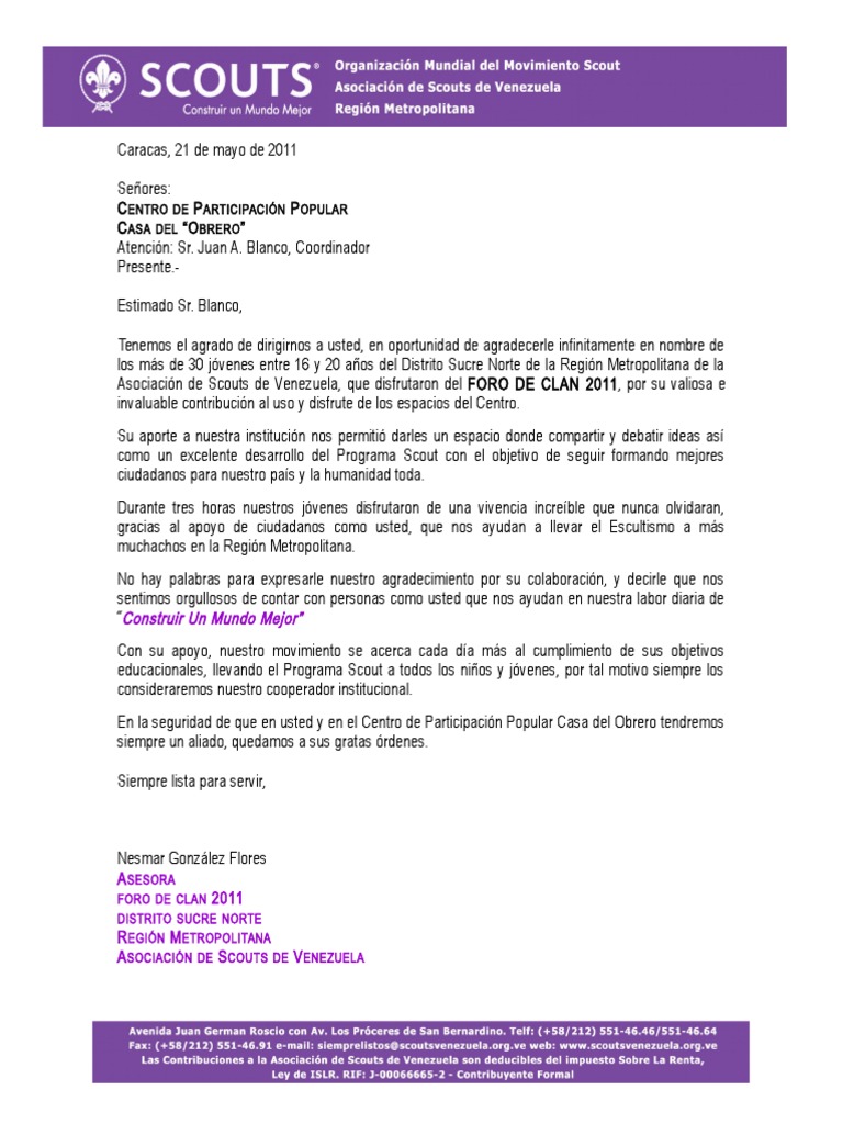 Carta de Agradecimiento | PDF