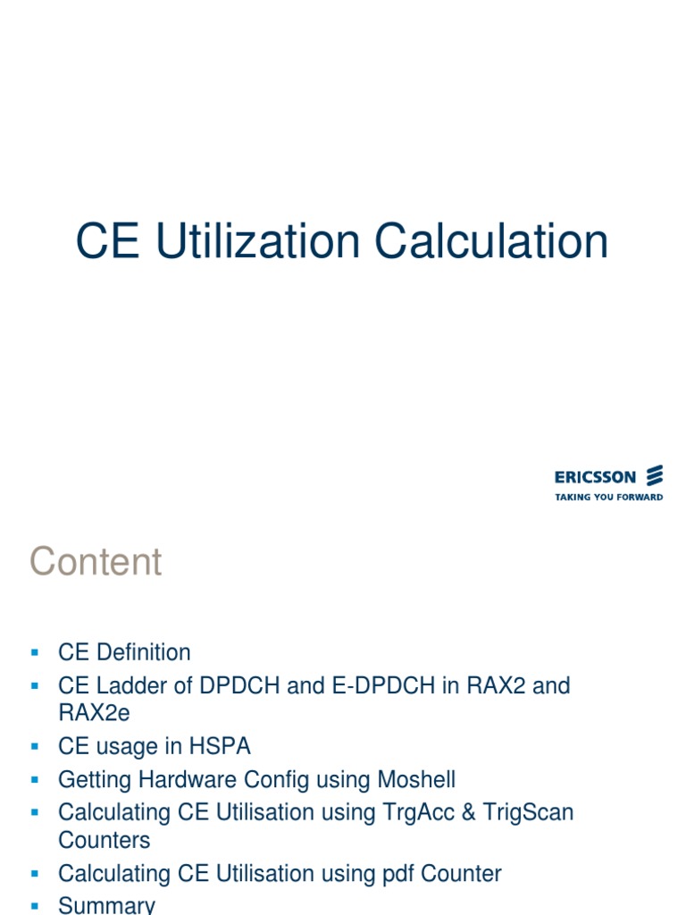 CE Utilization Calculation PDF | PDF | High Speed Packet Access | Radio ...