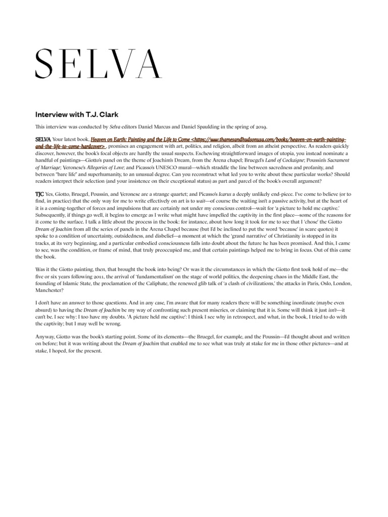Interview With T.J. Clark PDF | PDF | Art History | Paintings