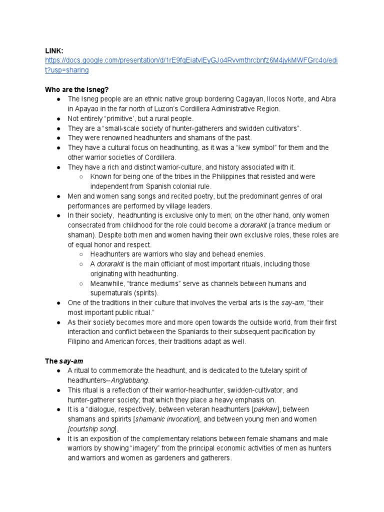 Isneg Oral Traditions Overview | PDF | Shamanism