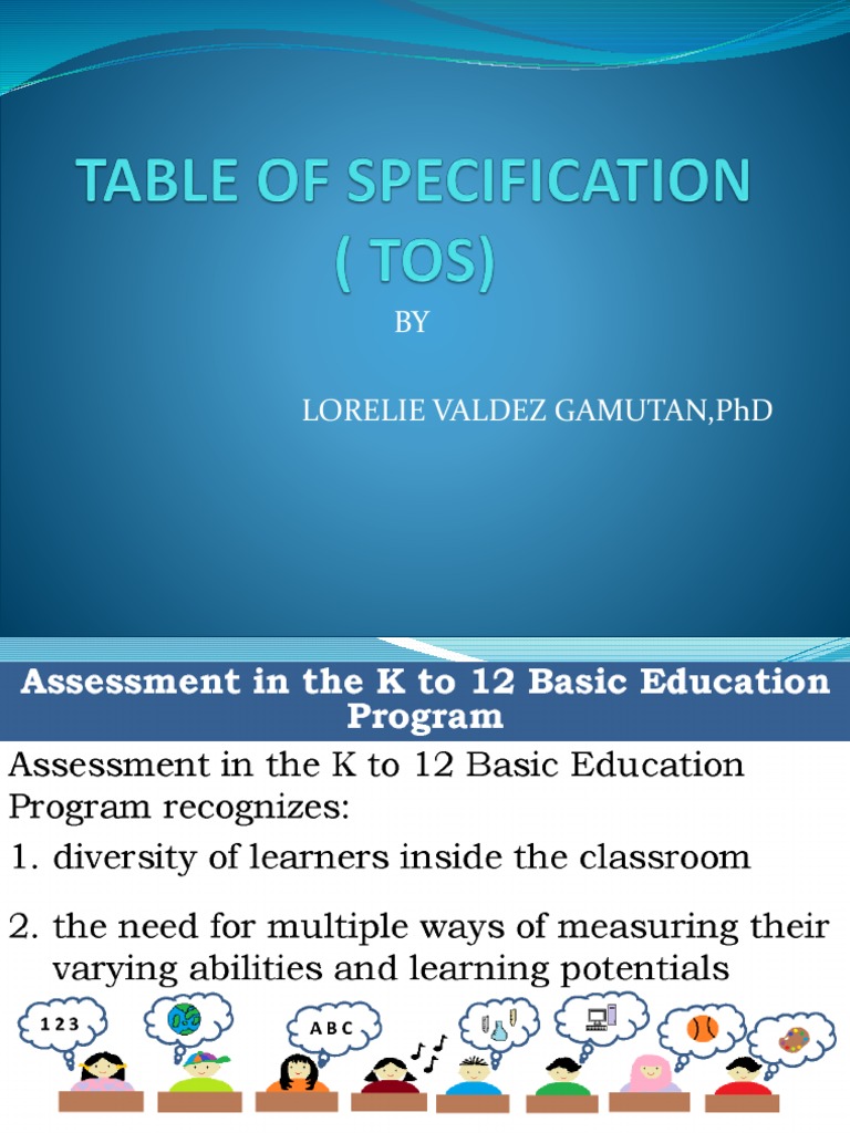 Table of Specification | PDF | Test (Assessment) | Behavior Modification