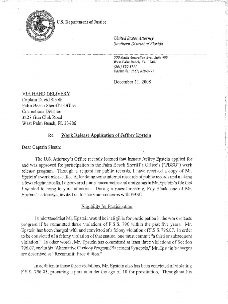 Federal prosecutor Marie Villafana's letter to the sheriff's office